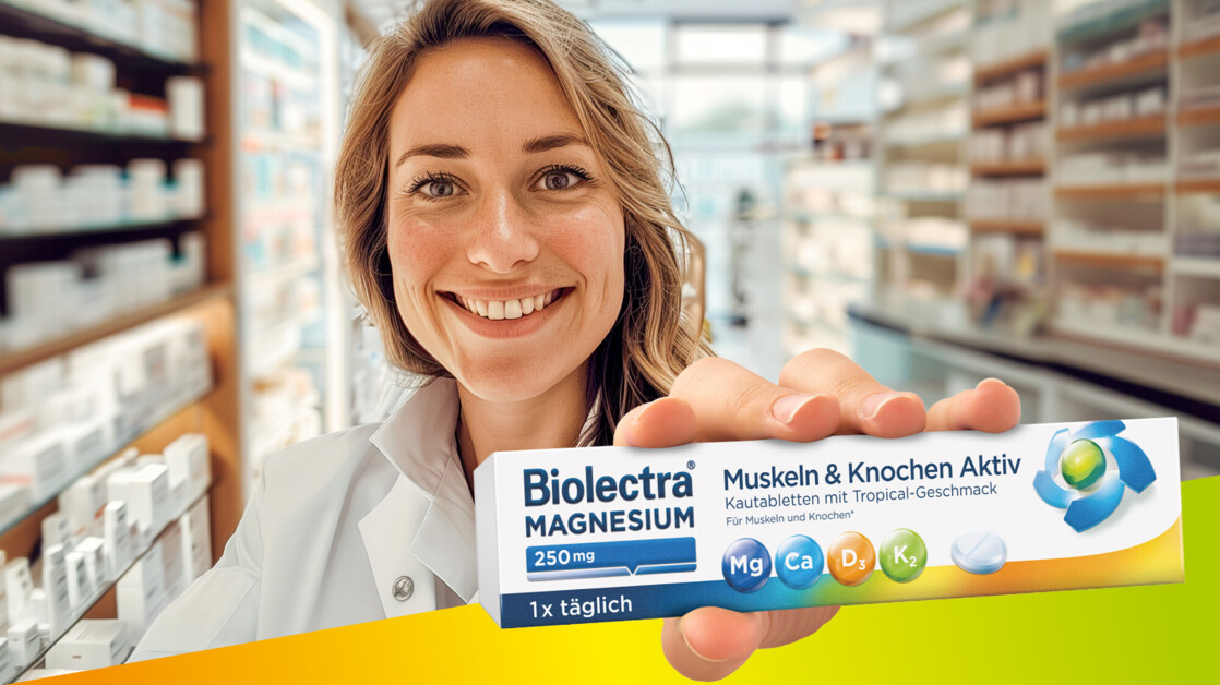 Neu: Biolectra® MAGNESIUM 250 mg Muskeln & Knochen Aktiv - PTAheute