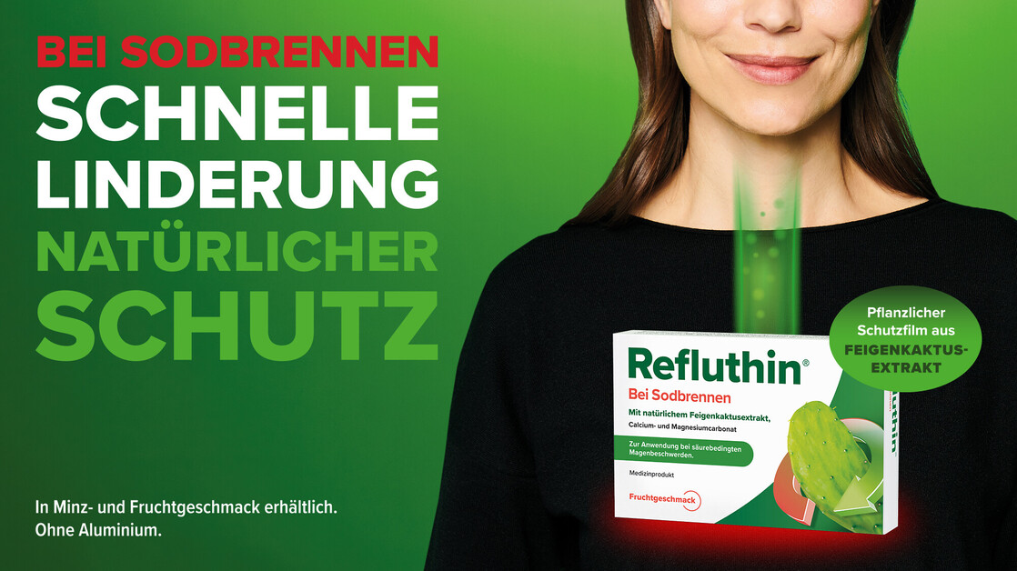 Refluthin® Kautabletten sind zweifach wirksam bei Sodbrennen - PTAheute